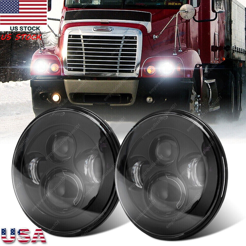 2pcs 7Inch Round LED Headlight DOT 6012 For Freightliner Century Class ...