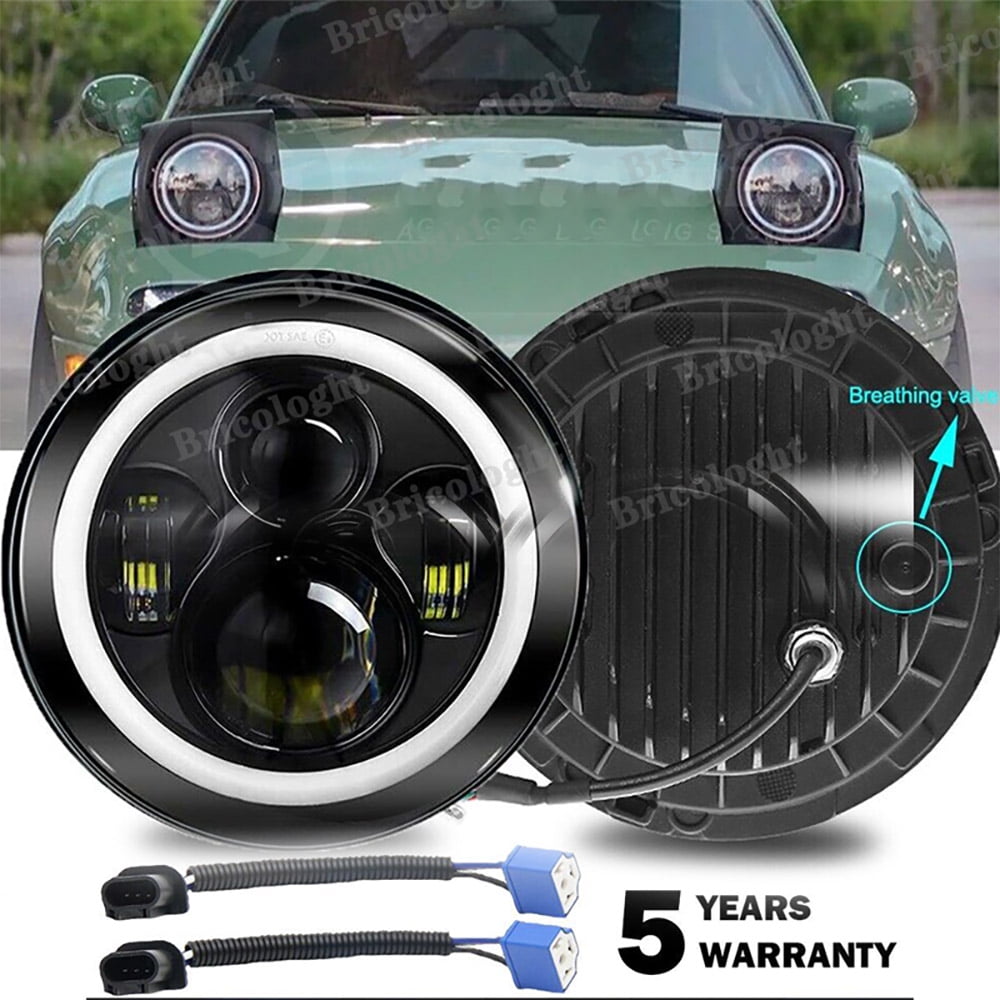 2pcs 7inch LED Headlight Light Halo Angel Eye For 90-97 Mazda NA Miata ...