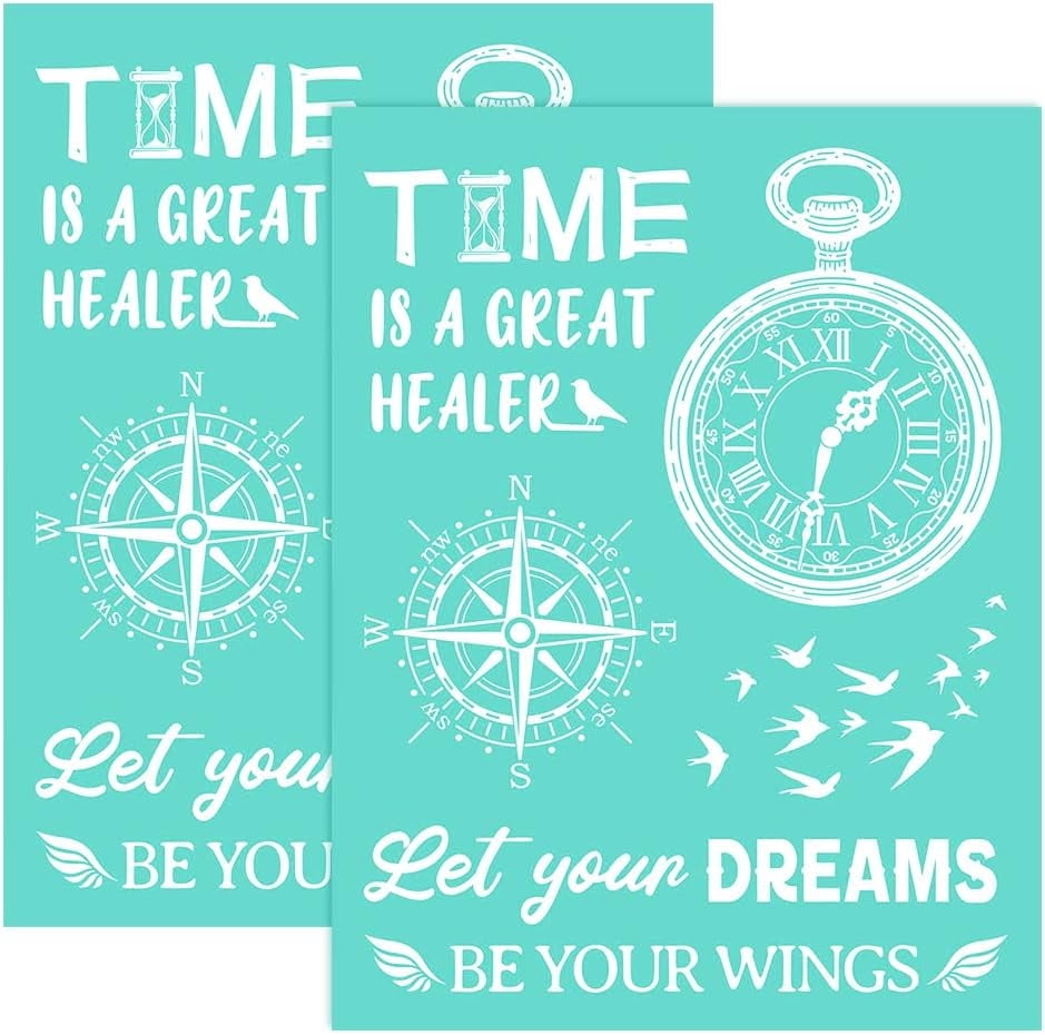 2pcs 8.6x11 Inch Self-Adhesive Silk Screen Printing Stencil Reusable ...