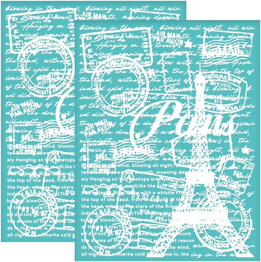 2pcs 8.6x11 Inch Self-Adhesive Silk Screen Printing Stencil Reusable ...