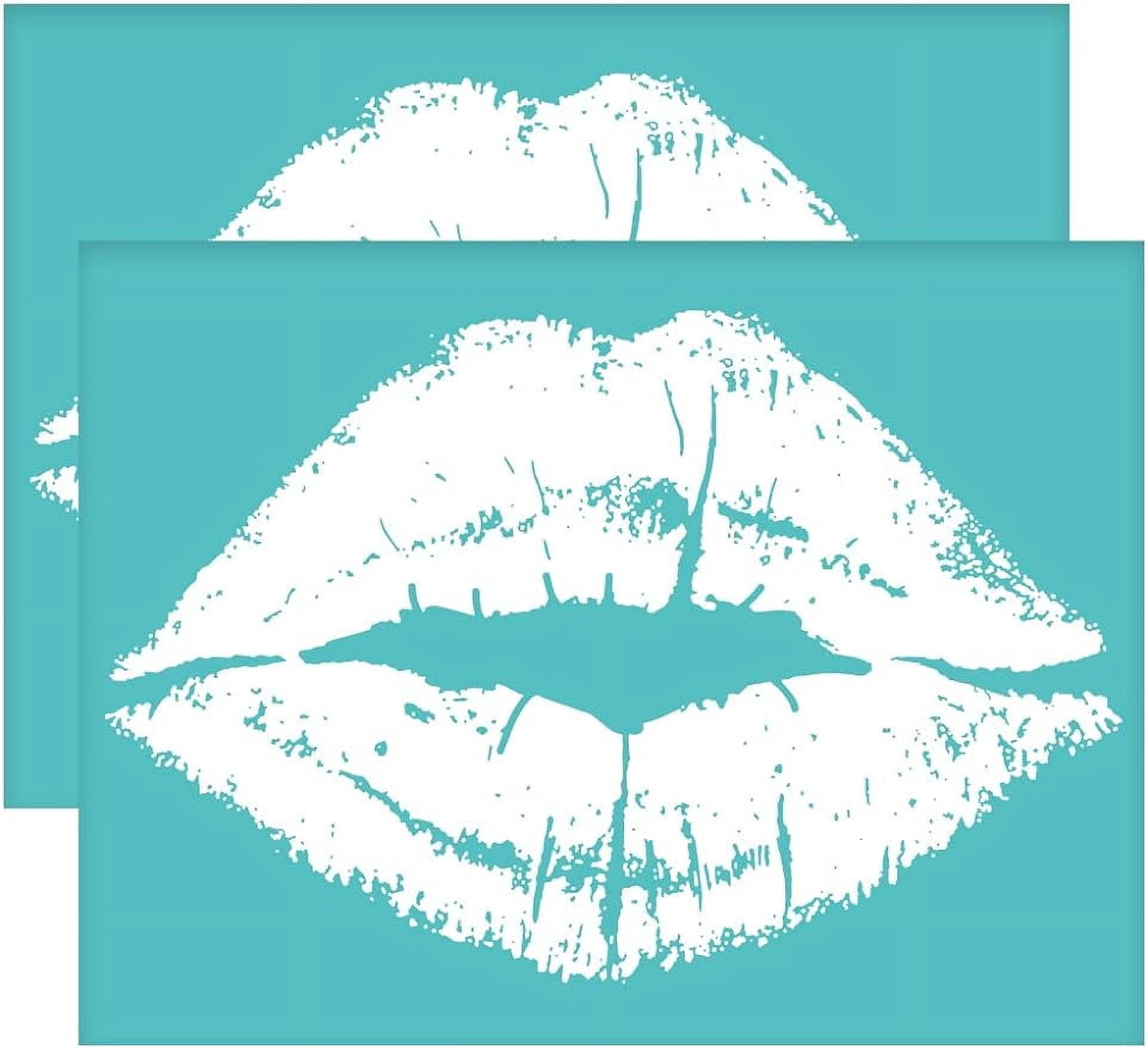 2pcs 8.6x11 Inch Silk Screen Printing Stencils Self-Adhesive Lip ...