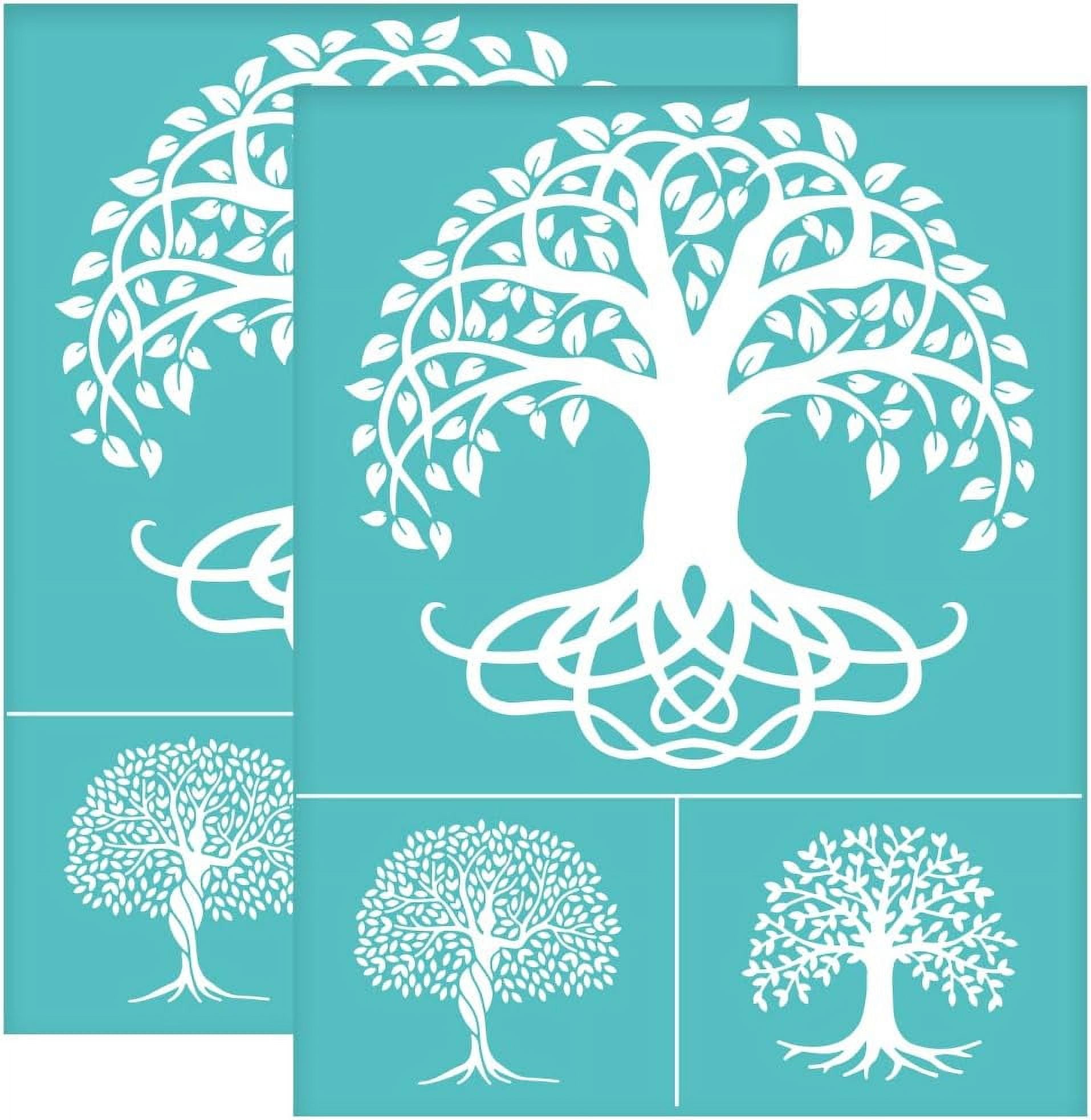 2pcs 8.6x11 inch Tree of Life Silk Screen Printing Stencils Self ...
