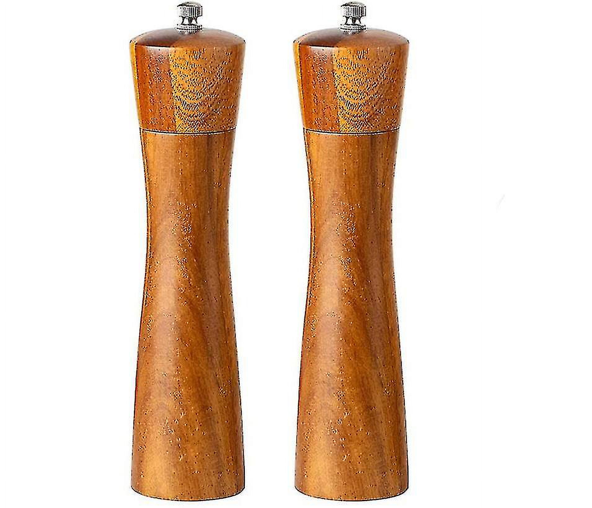 2pcs 8 Inch Adjustable Wooden Salt And Pepper Grinder, Hand Shaker ...