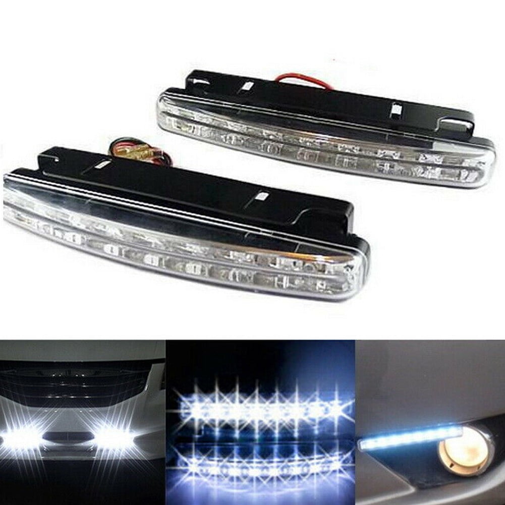 2Pcs 8-Led Daytime Running Lights Car Driving Drl Fog Lamp Super Bright ...