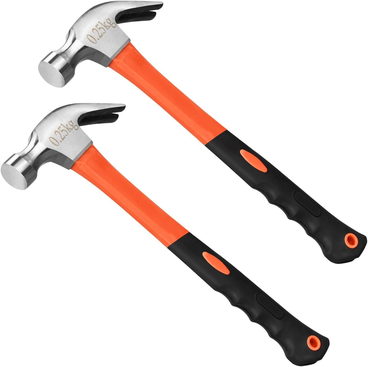 2pcs 8oz Straight Rip Hammer, Fiberglass General Purpose Claw Hammer ...