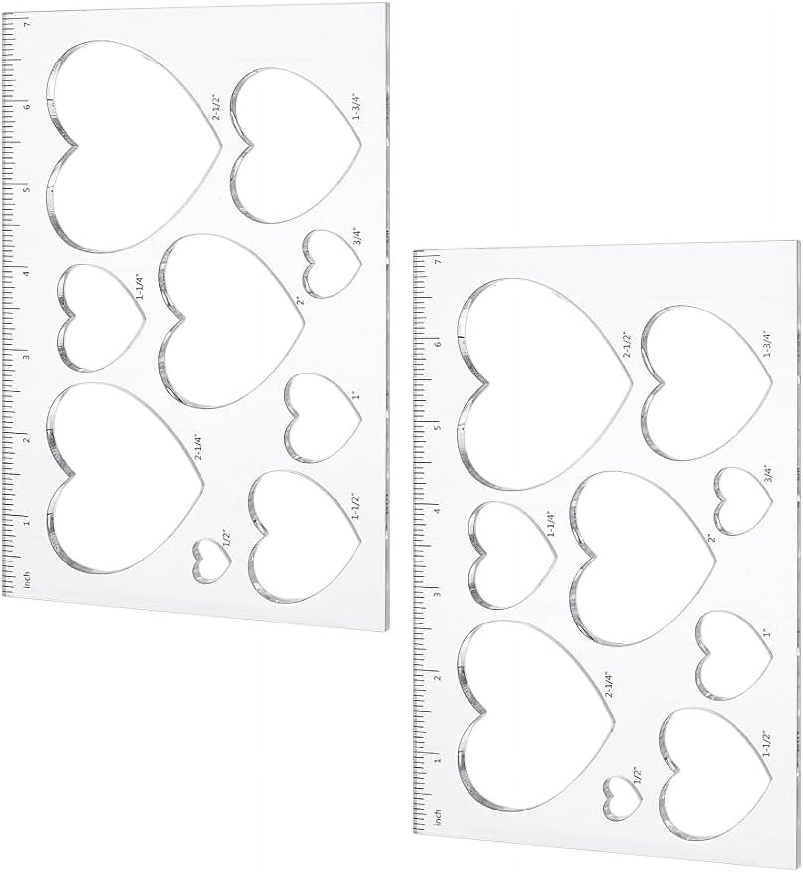 2pcs 9 in 1 Heart Inlay Template Router Stencils Template Acrylic ...