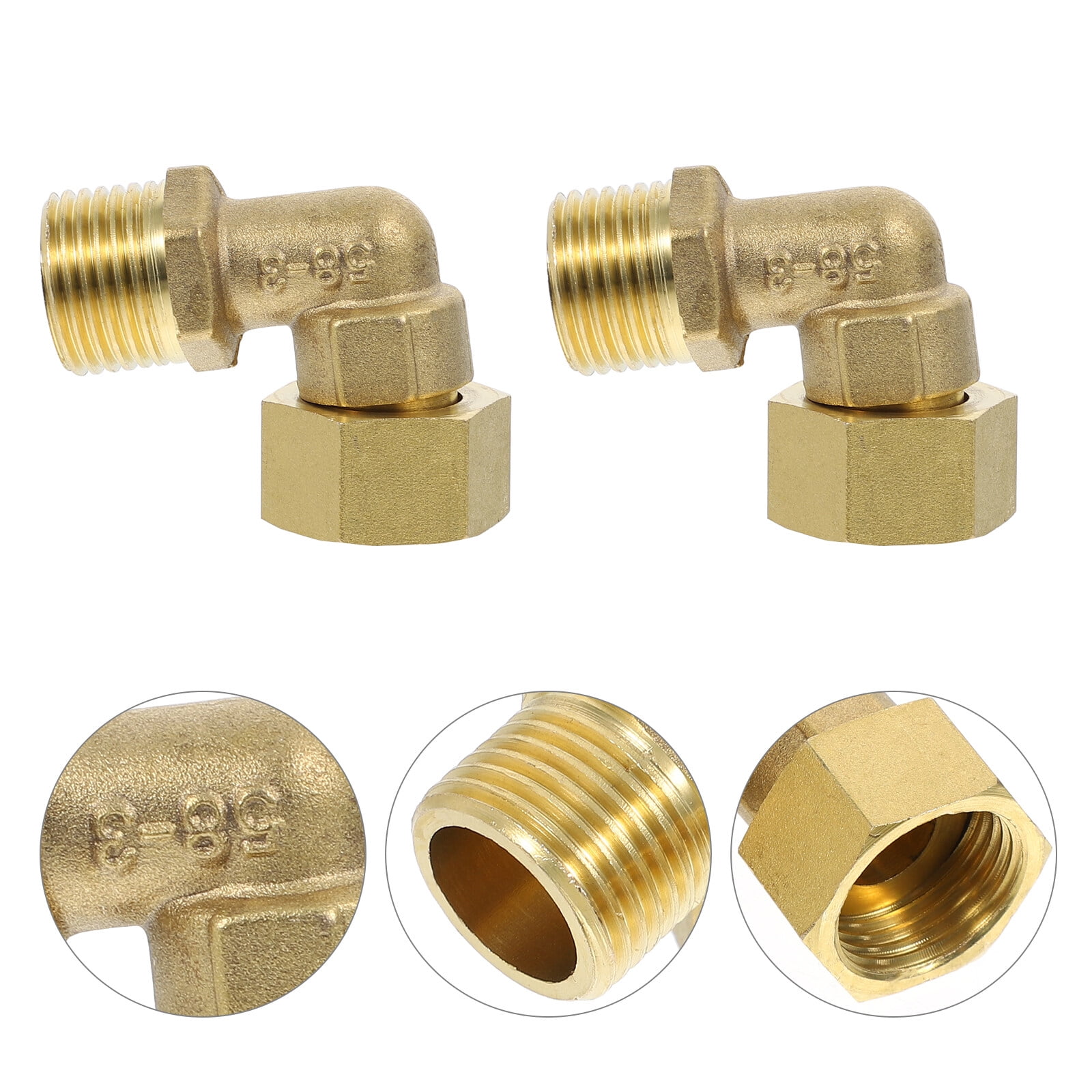 2pcs 90 Degree Brass Elbow Water Fitting Copper Inner Thread Connector ...