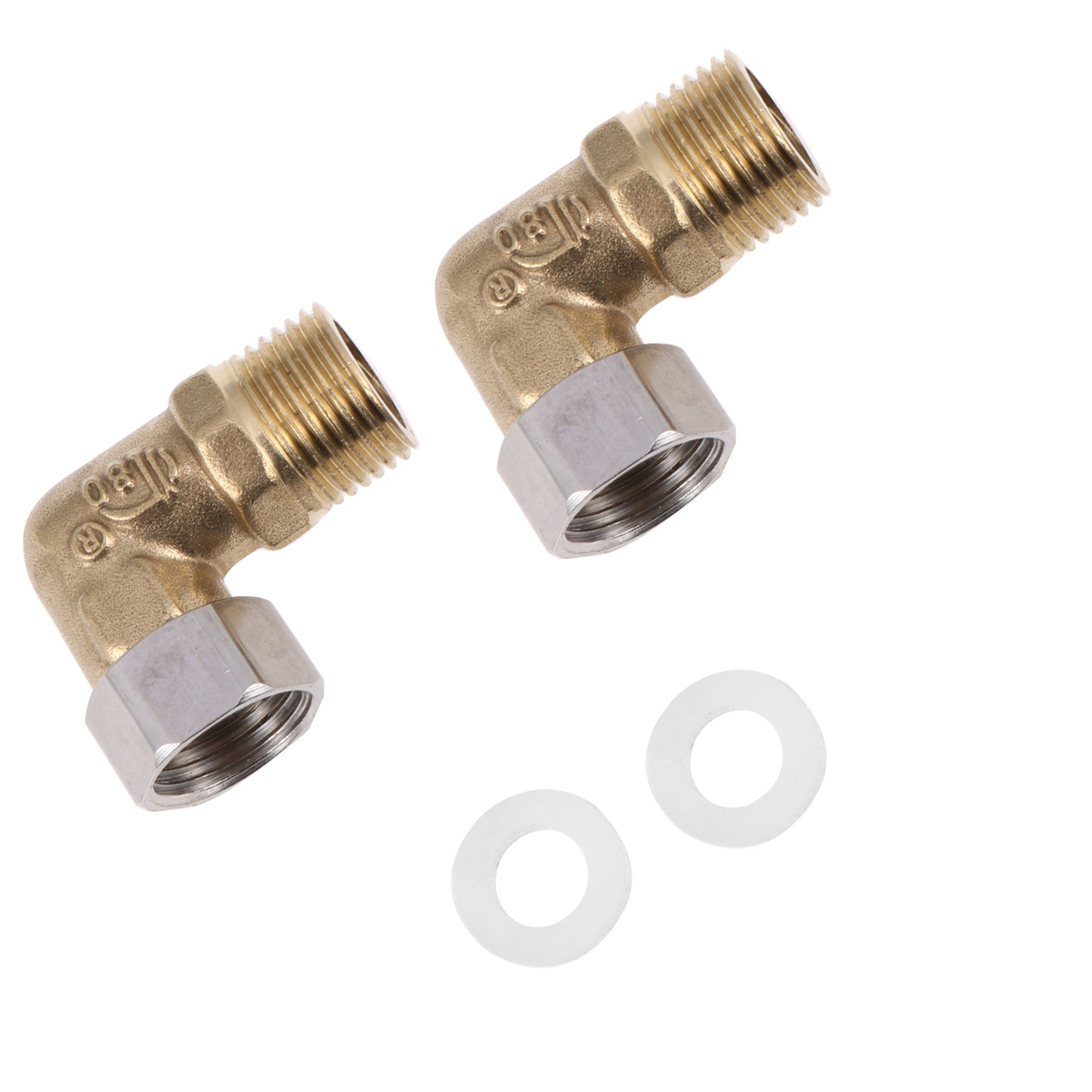 2pcs 90 Degree Elbow Universal Joints All Copper Fittings Male Thread ...