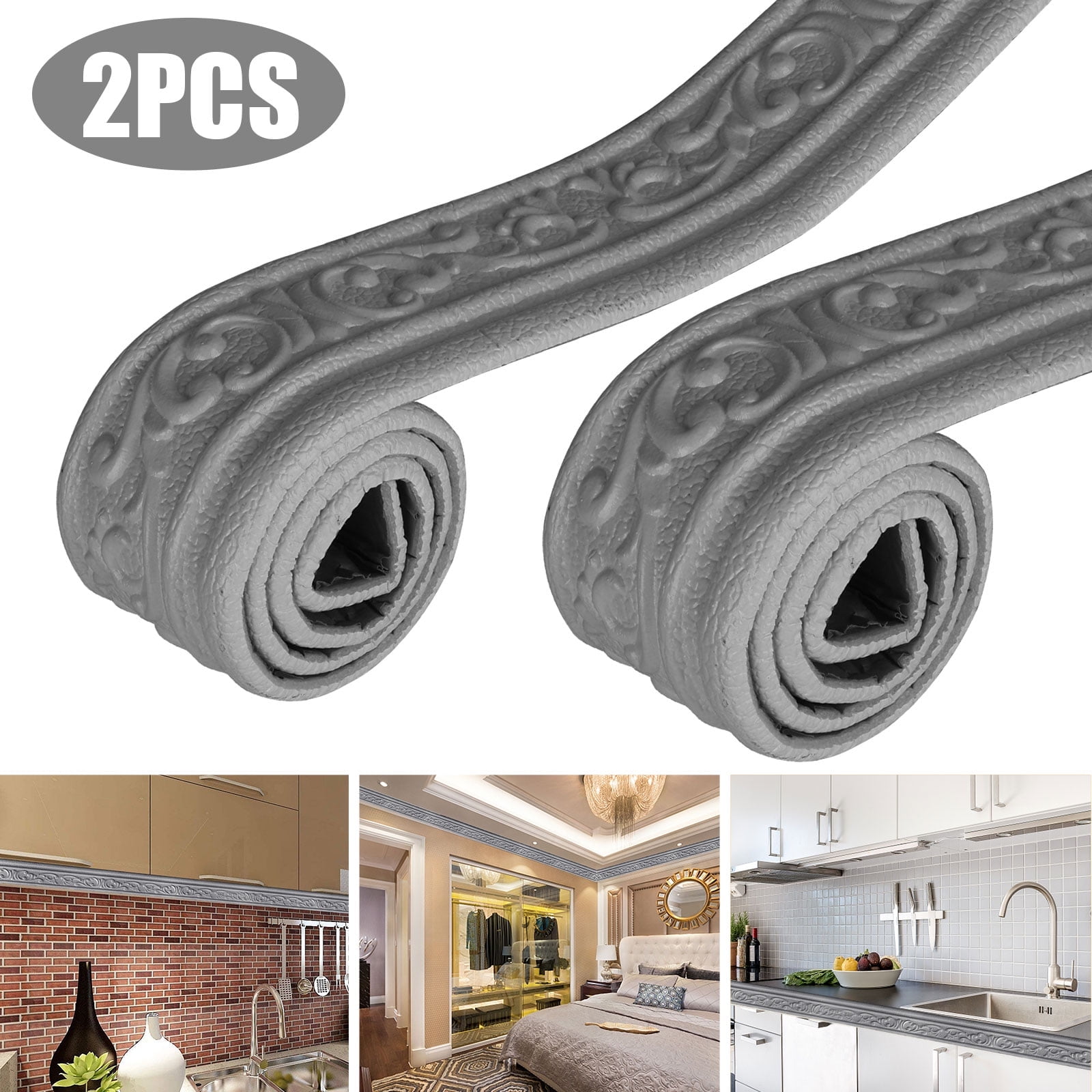 2pcs 90'' Floral Foam Wallpaper Border, DISEN Self Adhesive 3D PVC ...