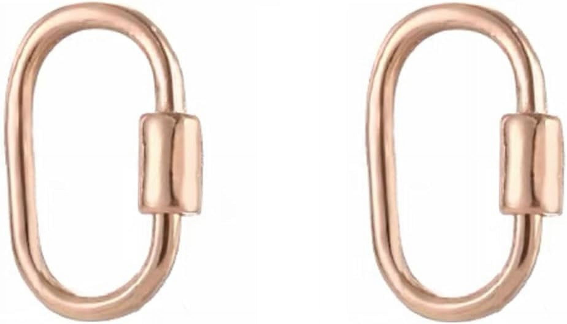 2pcs 925 Sterling Silver 9mm Screw Locking Carabiner Lock Charm Clasp ...