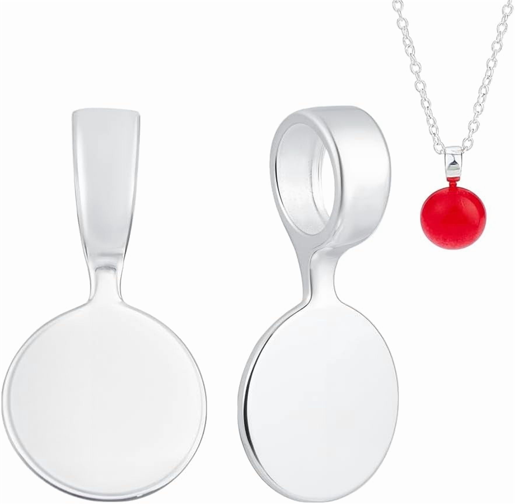 2pcs 925 Sterling Silver Glue-on Bails Pendants Flat Pad Bails Charms ...