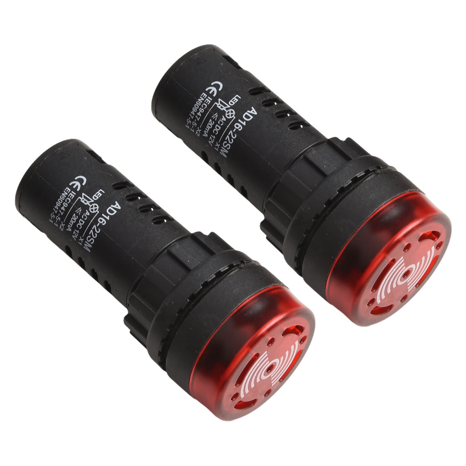 2pcs AC/DC 12V Indicator Light W/ Buzzer Red Flashing Alarm 22mm AD16-22SM Light - Walmart.com