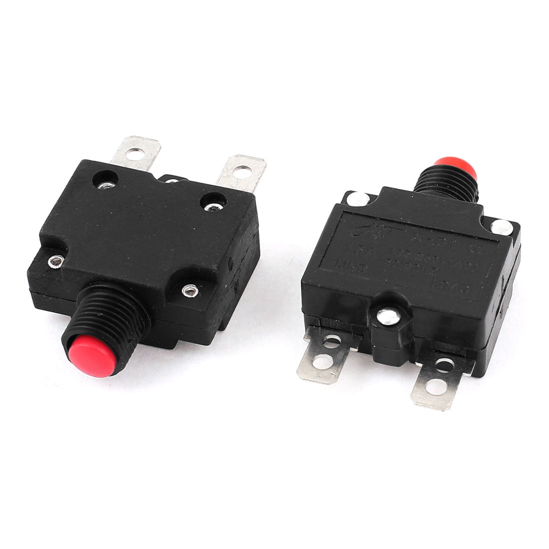 2pcs AC125/250V 15A Push Reset Button Circuit Breaker Thermal Overload ...