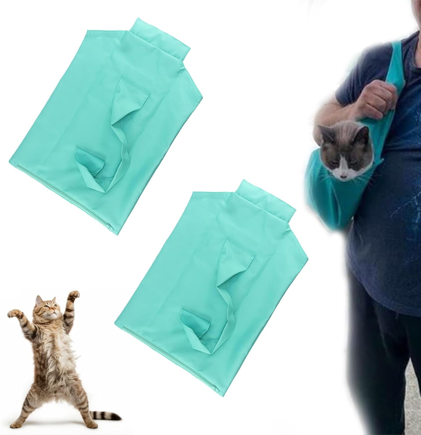 "LANFENG 2pcs Cat Carrier Pouch, Waterproof Canvas, Comfortable 20.4 ...