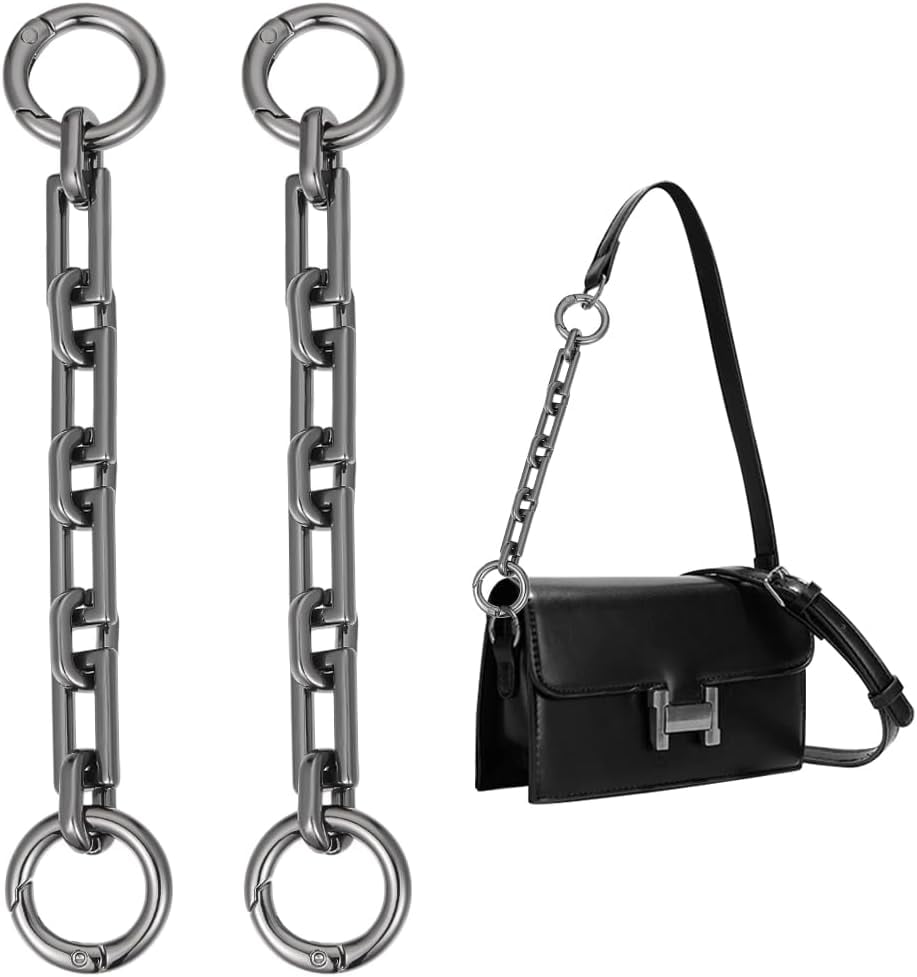2pcs About 14.5cm Long Bag Chain Straps Alloy Bag Strap Extender Cross ...