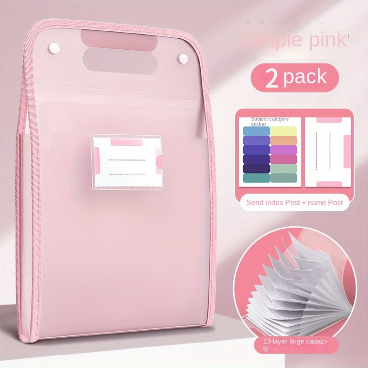 2pcs,Accordion File Organizer With Handle, Expanding File Folder ...