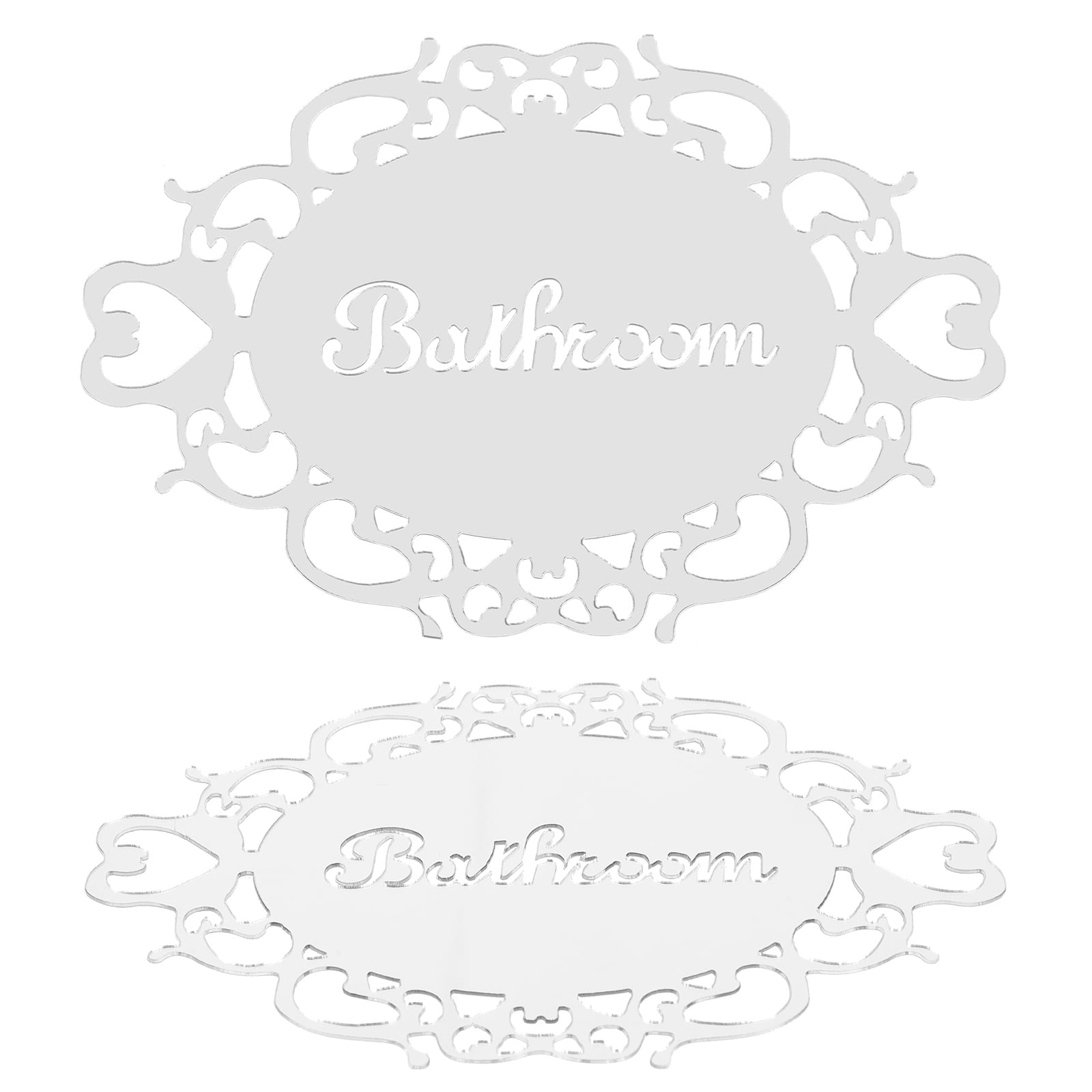 2pcs Acrylic Bathroom Signs Restroom Decor Restroom Signs Self-adhesive ...