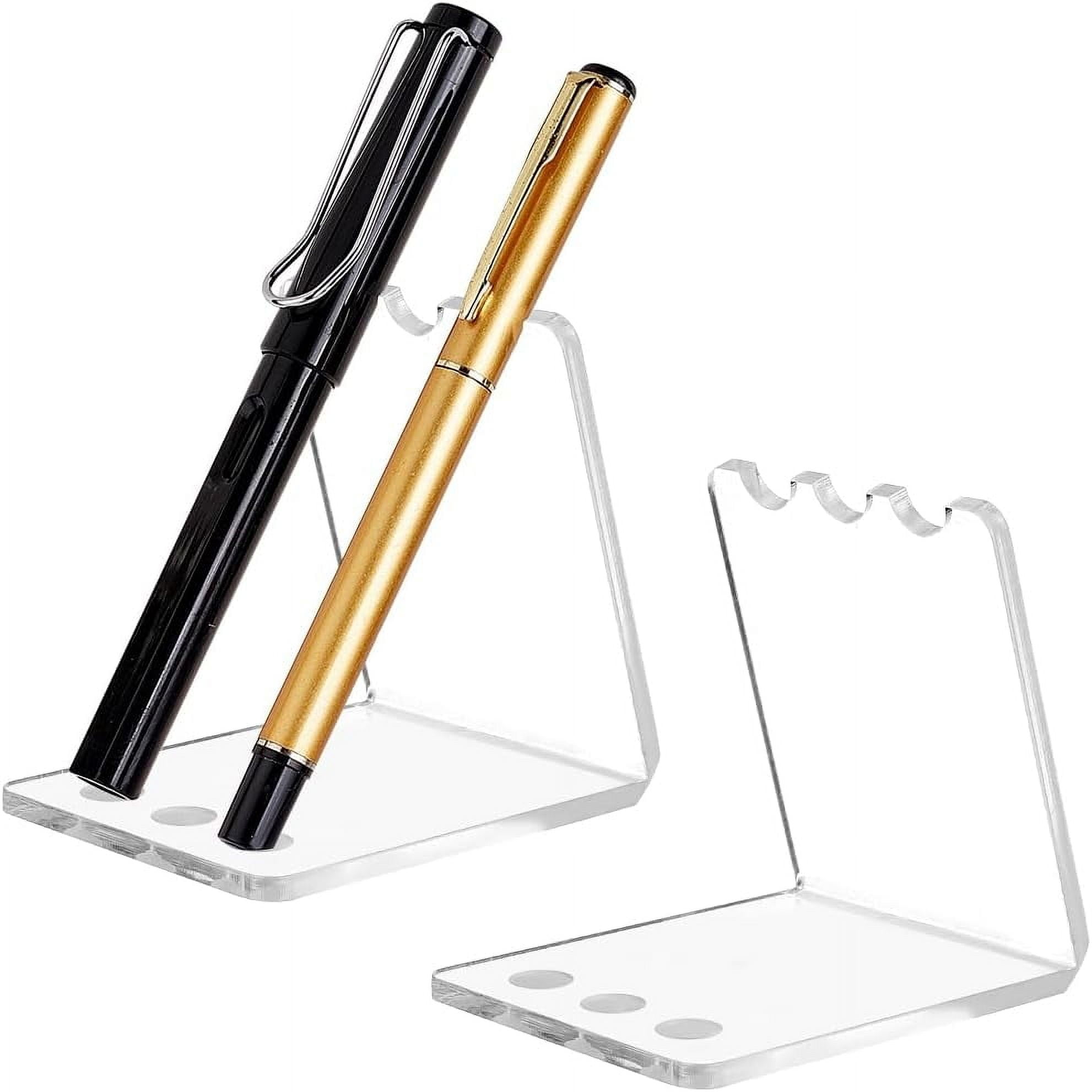 2pcs Acrylic Pen Slot Rack 3 Slot Clear Slant Back Pen Display Rack ...