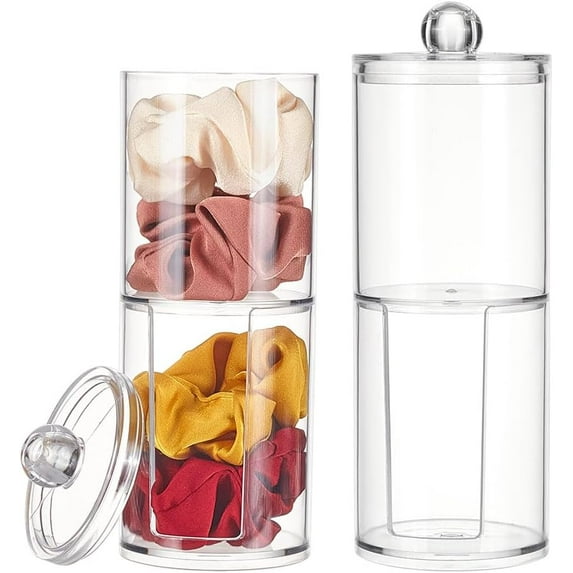 2pcs Acrylic Scrunchie Holder Stand Stackable Clear Hair Tie Organizer ...