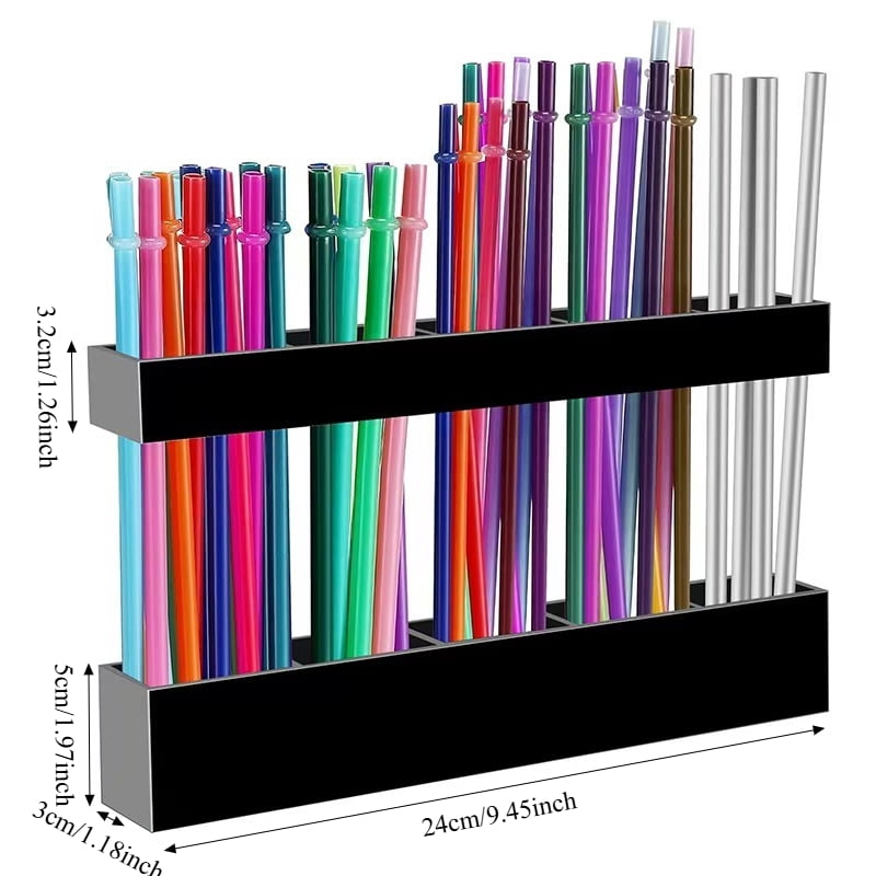 2pcs Acrylic Straw Holder for Cabinet Door - Organizer & Dispenser with ...
