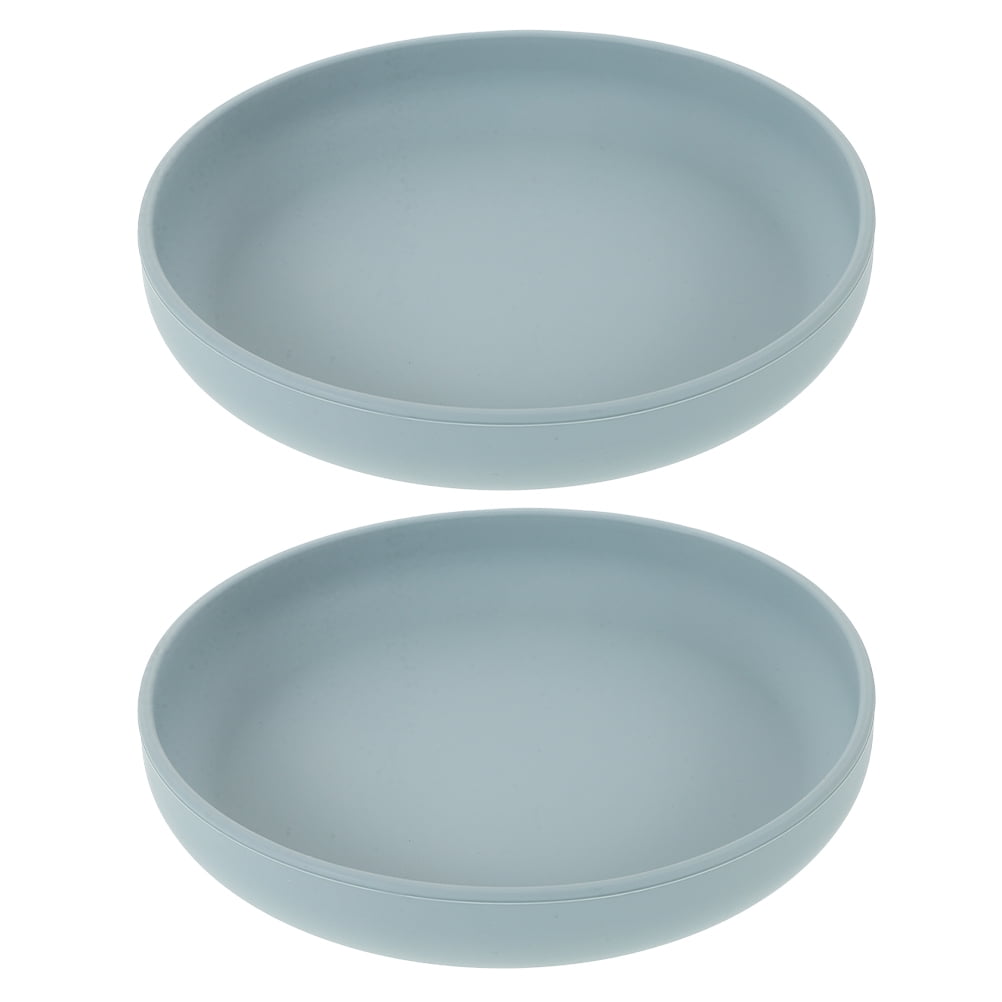 2pcs Adaptive Silicone Suction Plates Anti-Spill Dinner Plates Nonslip ...