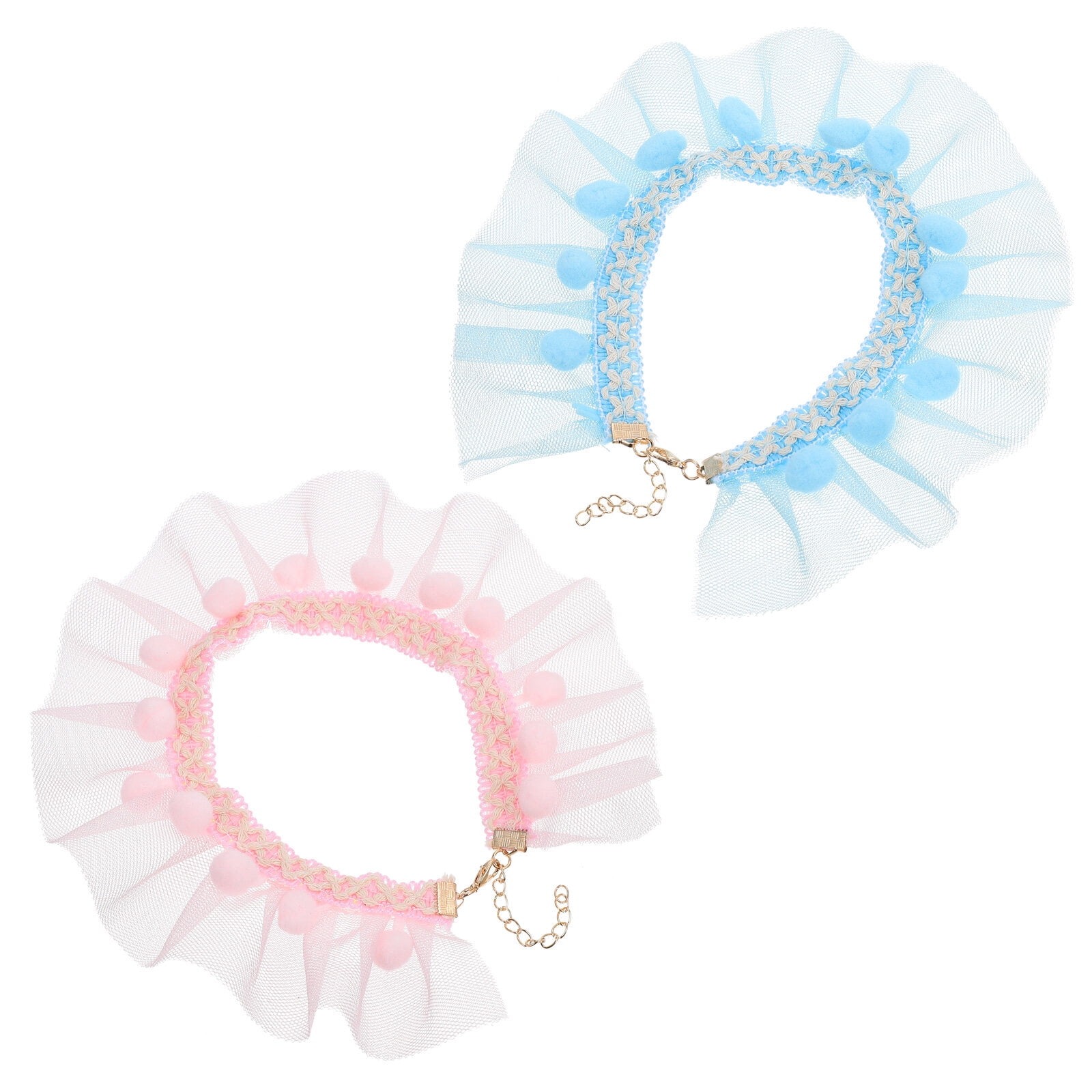 2pcs Adjustable Cat Collar Lace Design Cat Collar Decorative Cat ...