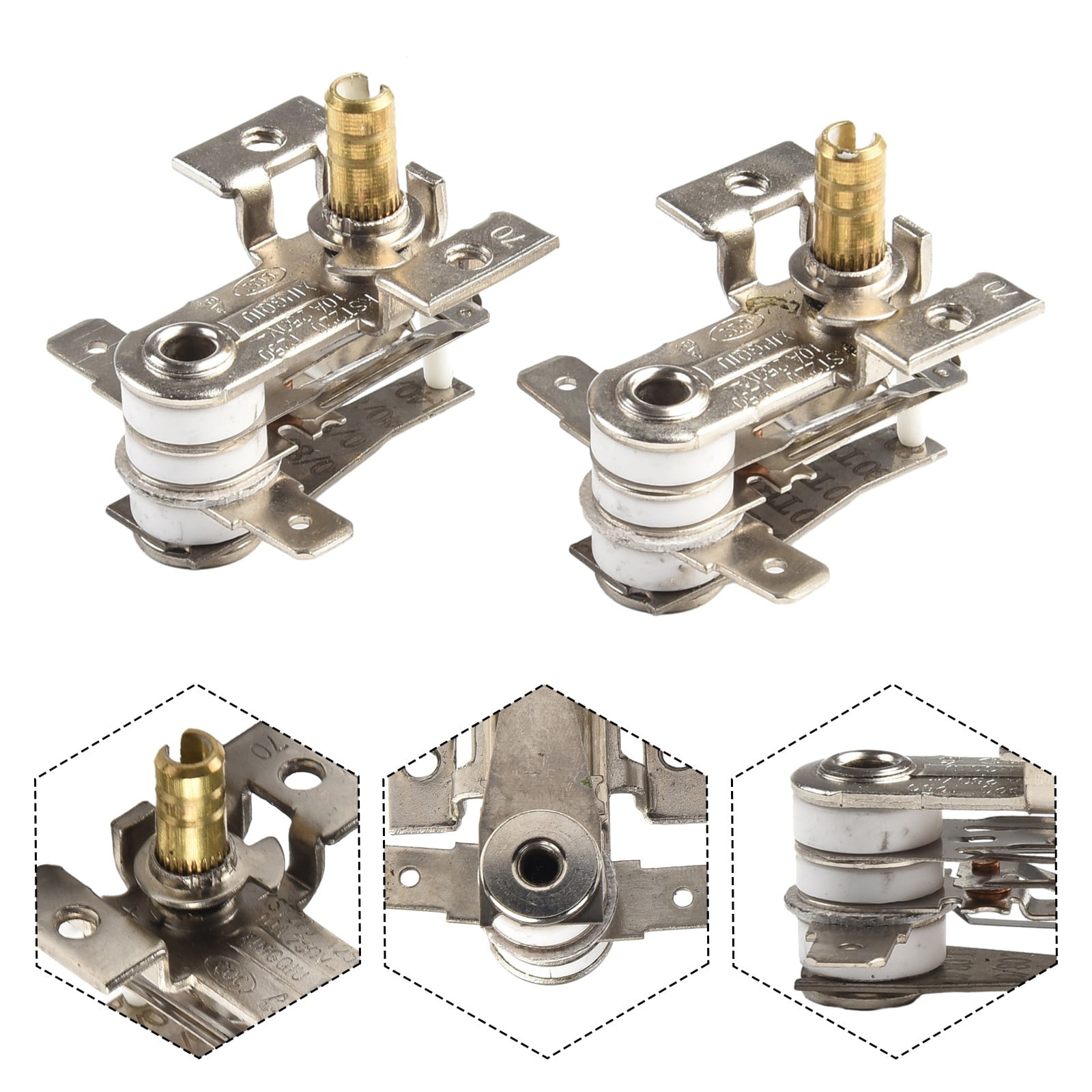 2pcs Adjustable Temperature Switch Heating Bimetal Thermostat KST-168 ...