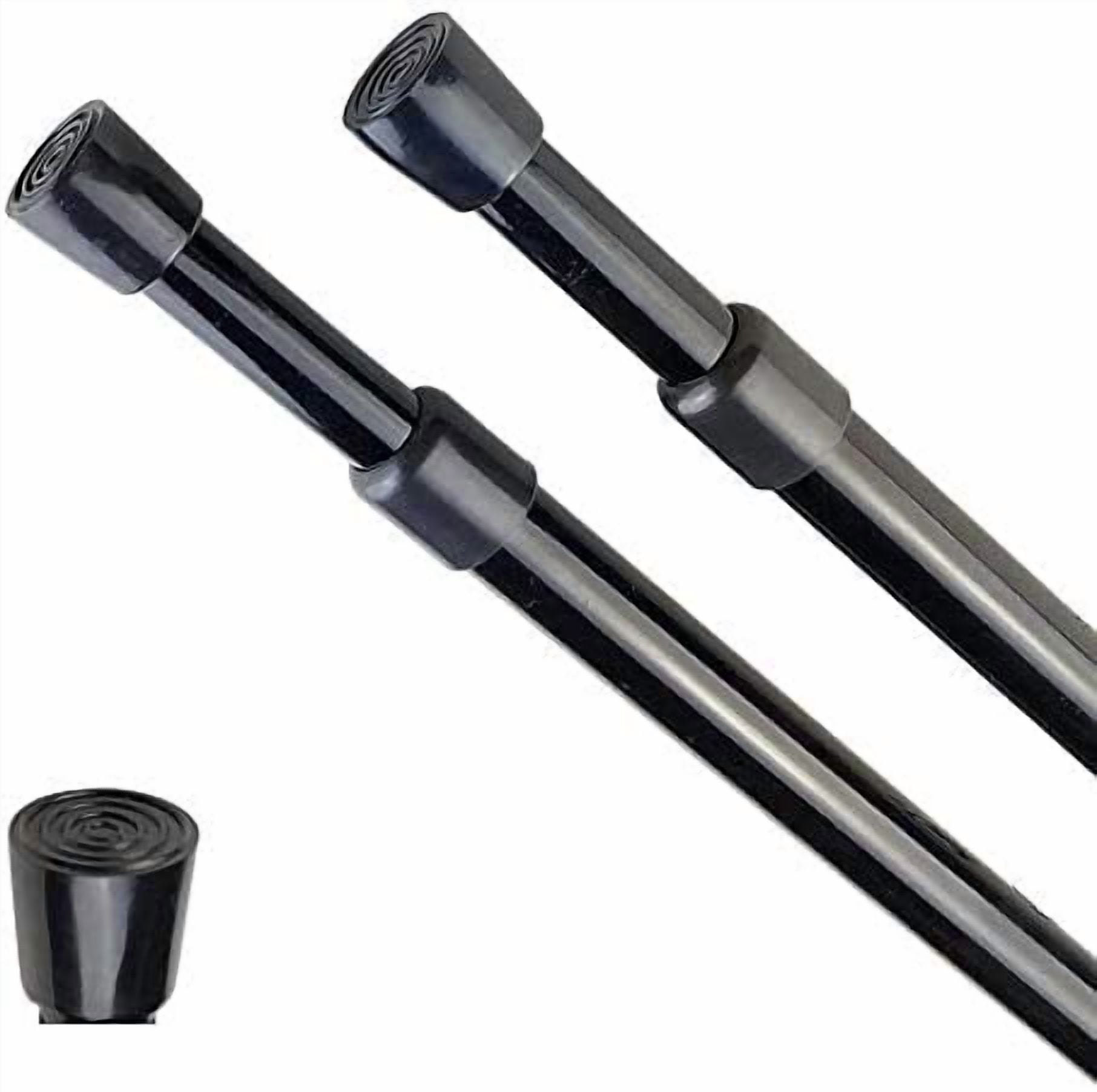 2pcs Adjustable Tension Curtain Rod, 28 to 43 Inches Spring Rods Closet ...