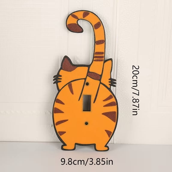 2pcs Adorable Orange Cat Light Switch Cover - Easy Snap-On Installation ...