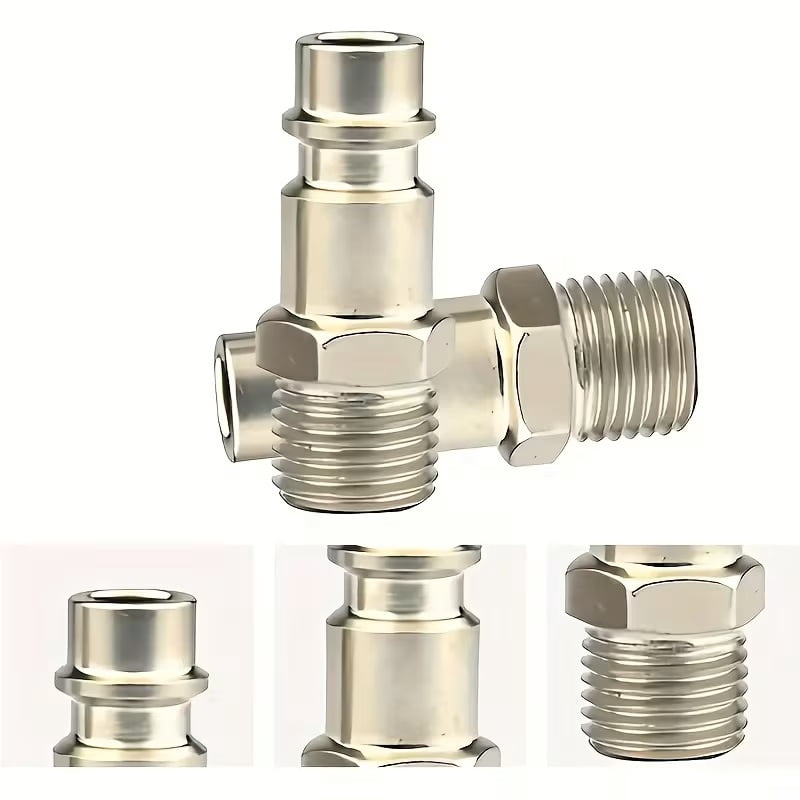 2pcs Air Compressor Quick Coupling, 1/4" Male Thread Quick Connector ...