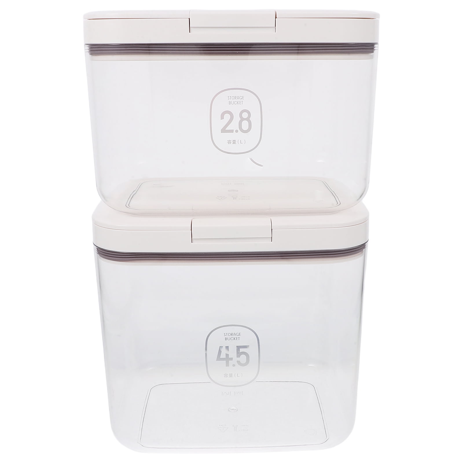 2pcs Airtight Rice Storage Bin Flour Storage Container Clear Foods ...