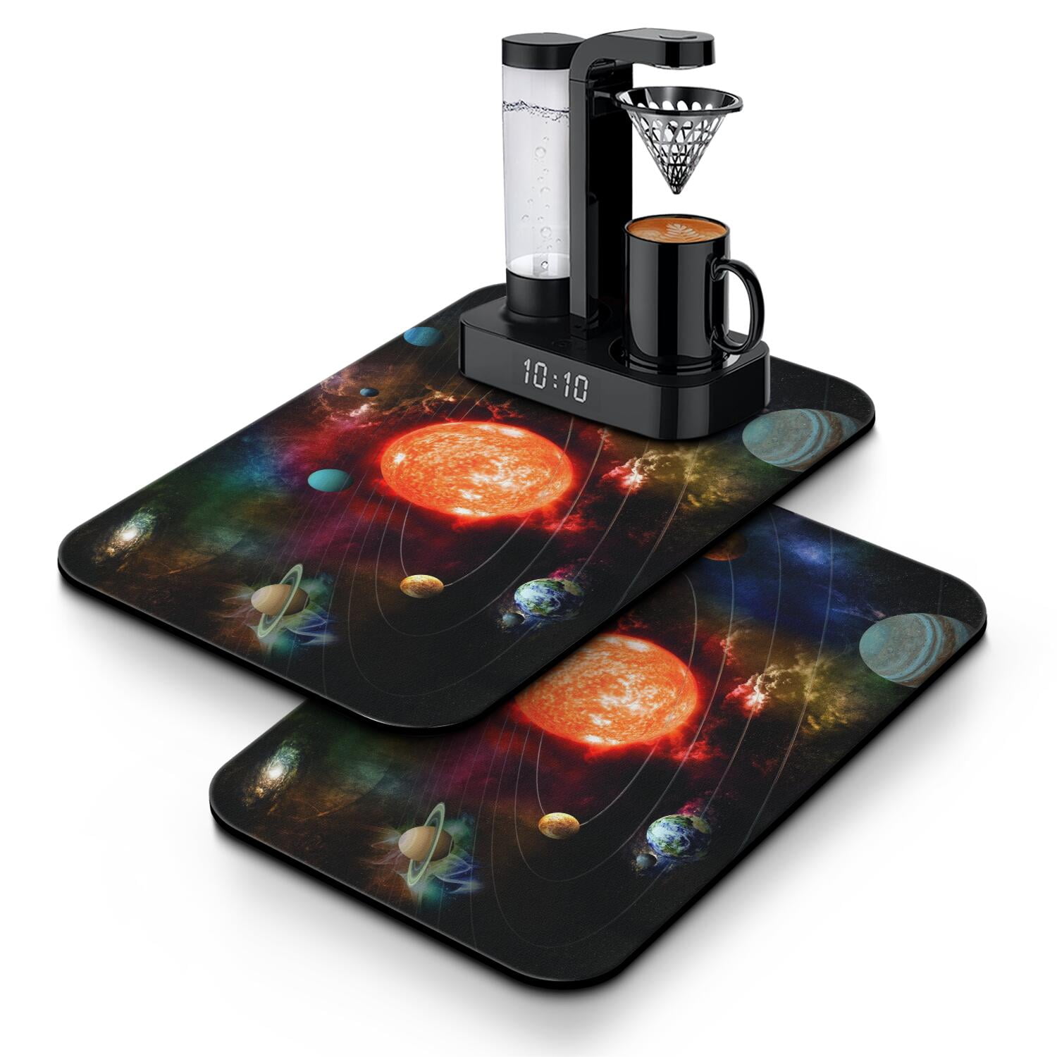 2pcs Alien Coffee Bar Mat - Absorbent Non-Slip Mat for Espresso Machine ...