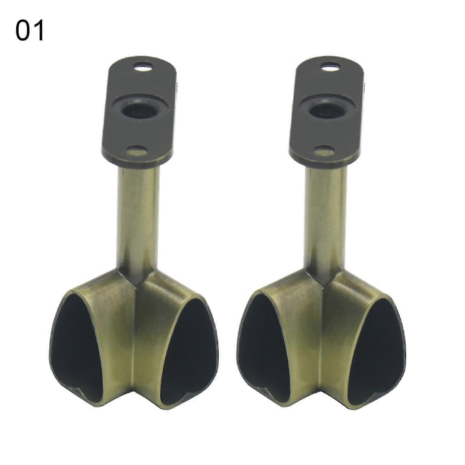 2pcs Alloy Ceiling Mounted Bracket Corner Wardrobe Rod Clothes Rail ...