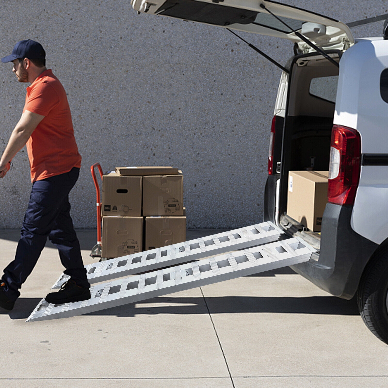 2pcs Aluminum Trailer Ramps, Loading Ramps Suitable For Both Two ...