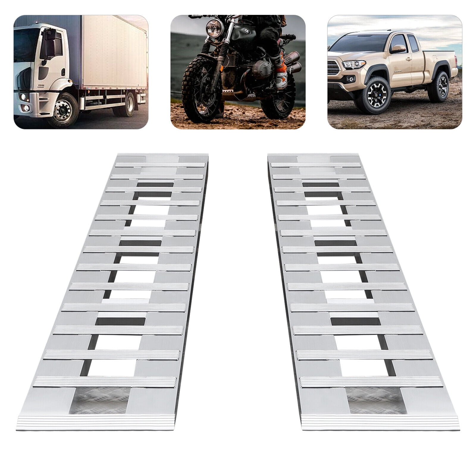 2pcs Aluminum Trailer Ramps, Loading Ramps for Loading and Unloading ...
