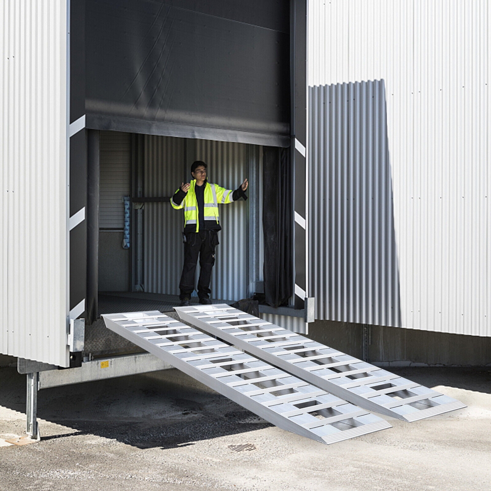 2pcs Aluminum Trailer Ramps, Two-piece set Truck Car Auto Trailer Ramps ...