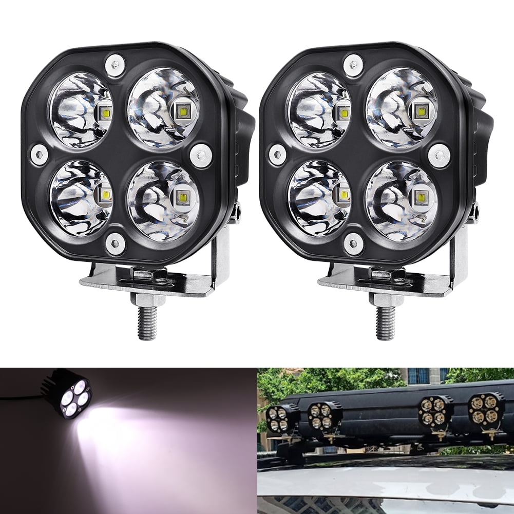 2pcs Amber LED Pods 3 inch Off Road Driving Lights 46W Yellow LED Cubes ...