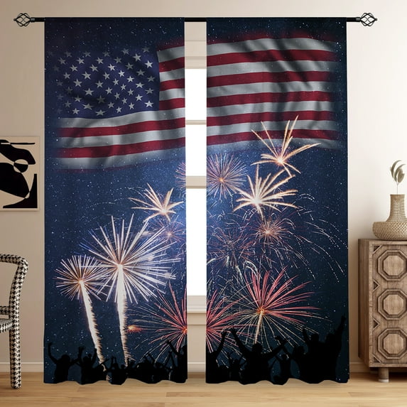 2pcs American USA Independence Day Flag Dwarf Rooster Print Translucent ...