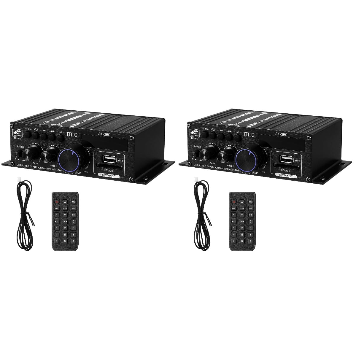 2pcs Amplifier Home Audio Stereo Receivers with Bluetooth 5.0, 2.0 ...