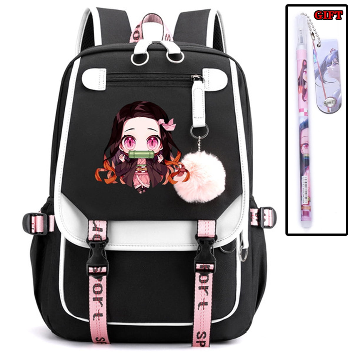 2pcs Anime Demon Slayer Nezuko School Backpack kits - Walmart.com