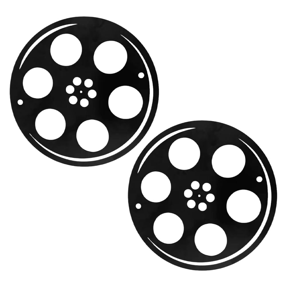 Vintage Metal Movie Reel Wall Art Decor for Home Theater 2pcs 6.5x4.5 ...