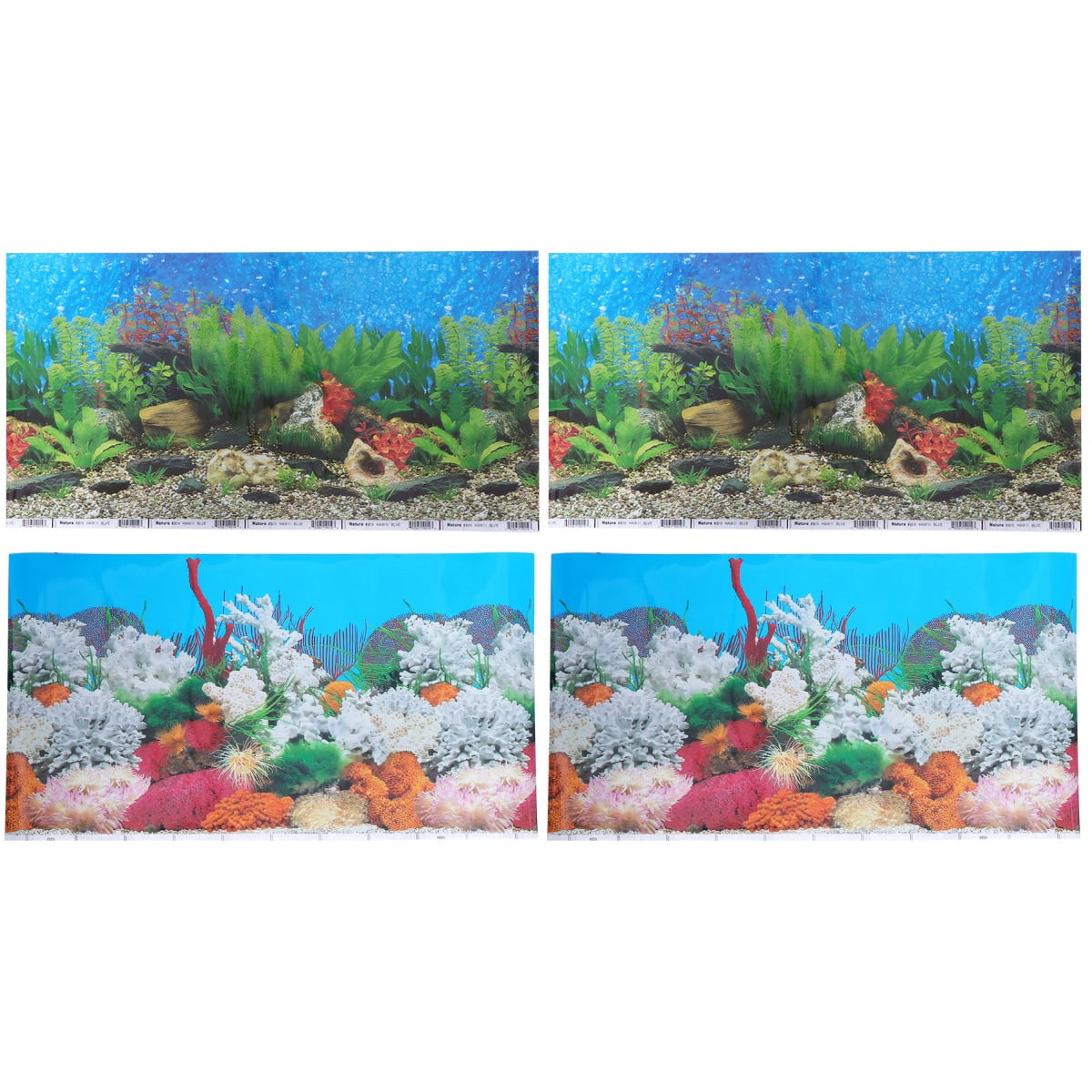 2pcs Aquarium Fish Tank Background Sticker 3D Double-sided Adhesive ...
