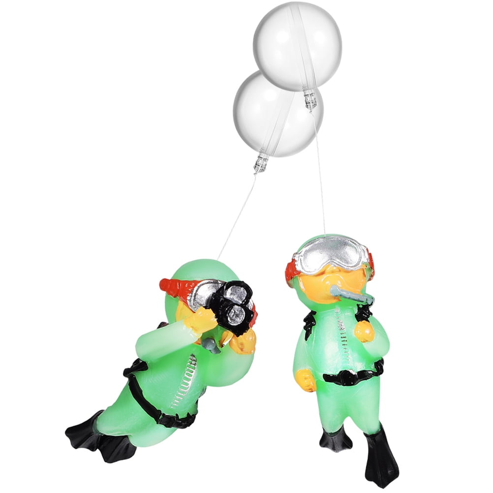 2pcs Aquarium Glow in the Dark Diver Decorations Fish Tank Diver ...