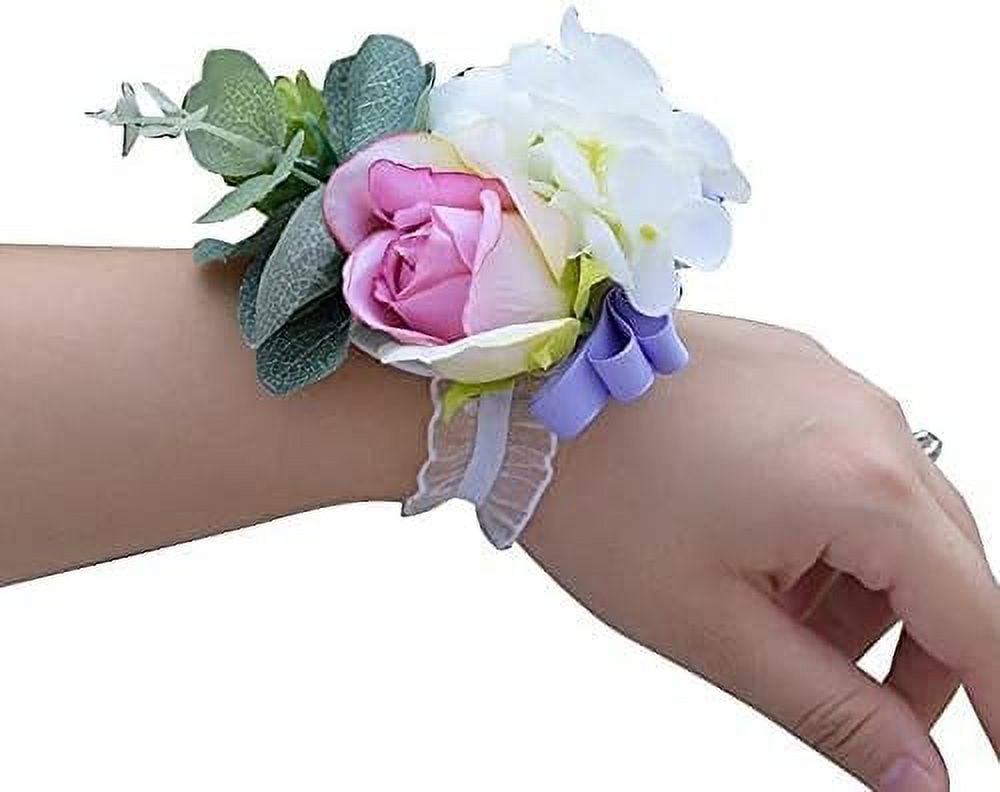 2pcs Arificial Flowers Wedding Rose Wris Corsage for Wedding Ceremony Anniversary Bridal Shower ...