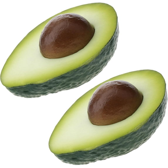 2pcs Artificial Avocado Vegetable Decoration Faux Realistic Green Half ...