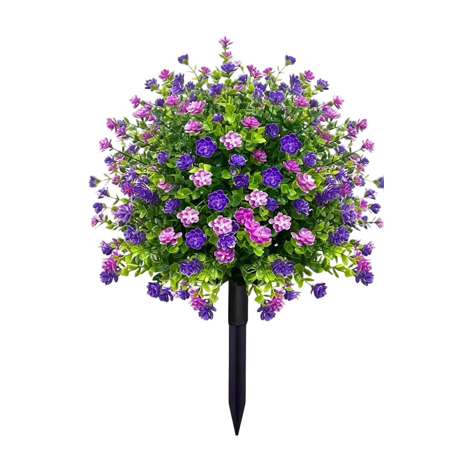 2pcs Artificial Camellia Flower Ball with Pinecone Outdoor Garden Stake ...