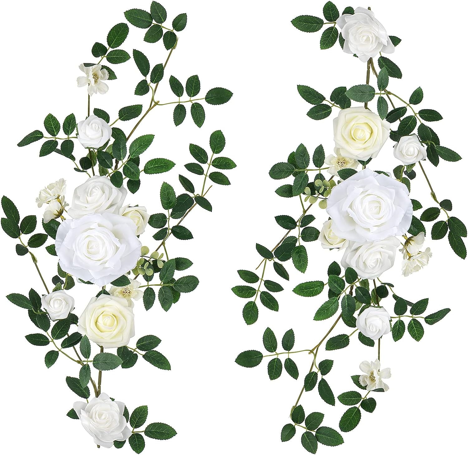 2pcs Artificial Flower Wedding Arch Décor 2ft Rose Floral Swags ...