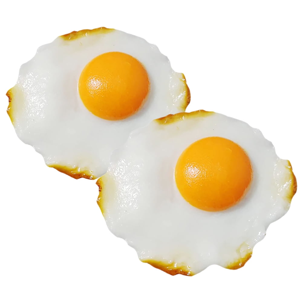 2pcs Artificial Fried Egg Simulation Chicken Egg Models Play Egg Toy ...