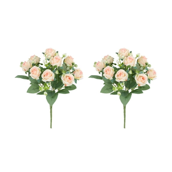 2pcs Artificial Peach Silk Roses Bouquet for Wedding Table Centerpieces ...