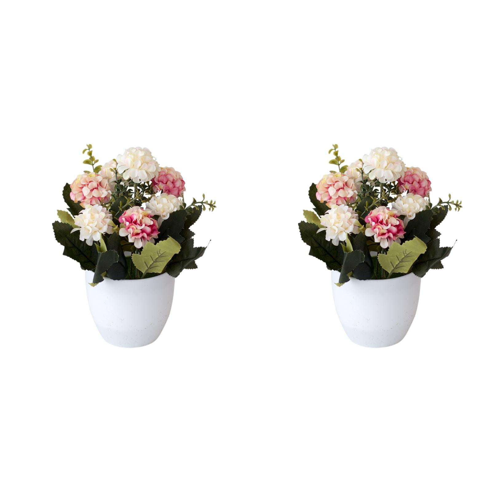 2pcs Artificial Potted Small Greenery,Realistic Mini with Flowers for ...